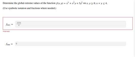 Solved Determine The Global Extreme Values Of The Function