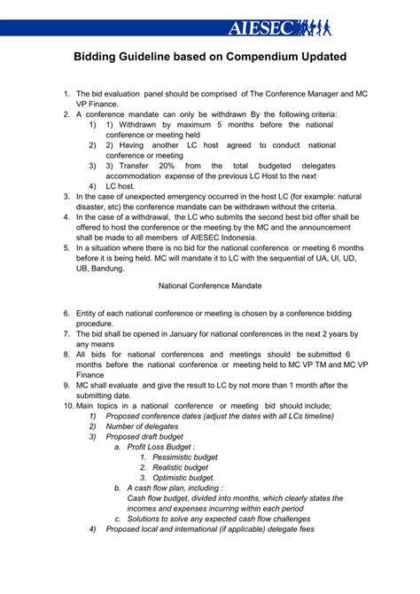 Pdf Conference Bidding Guideline Based On Compendium Updated