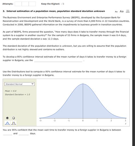 Solved Interval Estimation Of A Population Mean Population