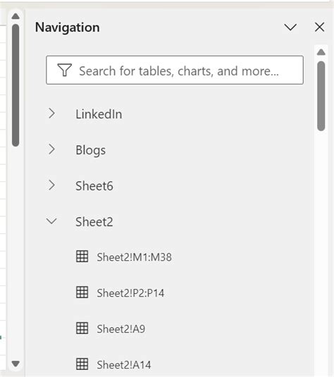 Navigation Pane Custom Spreadsheet Solutions