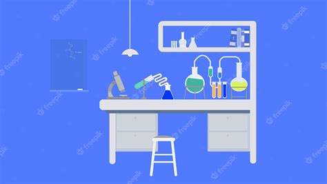 실험실 내부 컨셉 프리미엄 벡터