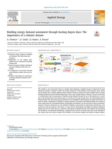 2019 Building Energy Demand Assessment Through Heating Degree Days The Importance Of A