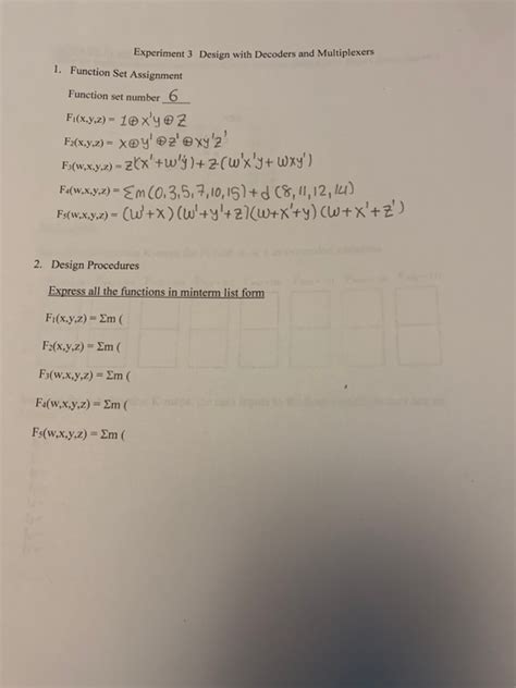 solved experiment 3 design with decoders and multiplexers 1