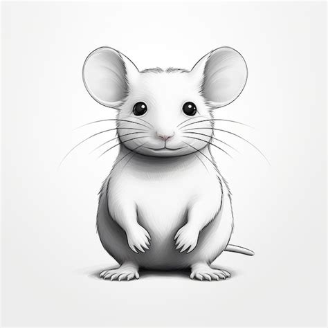 Premium Ai Image Black And White Mouse Vector Illustration With Soft