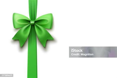 흰색 배경에 수직 광택 녹색 활 리본 벡터 일러스트 레이 션 크리스마스에 대한 스톡 벡터 아트 및 기타 이미지 크리스마스