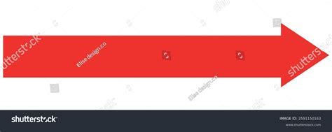Long Red Arrow Icon Vector Pointing Stock Vector Royalty Free