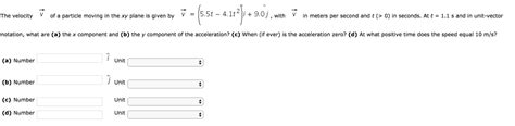 solved the velocity of a particle moving in the xy plane is