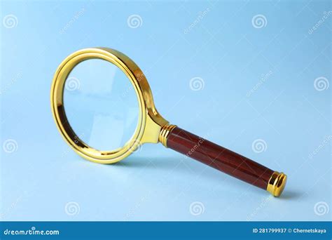Magnifying Glass With Handle On Blue Background Stock Image Image Of