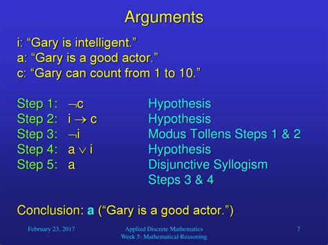 Applied Discrete Mathematics Week 5 Mathematical Reasoning Ppt Download