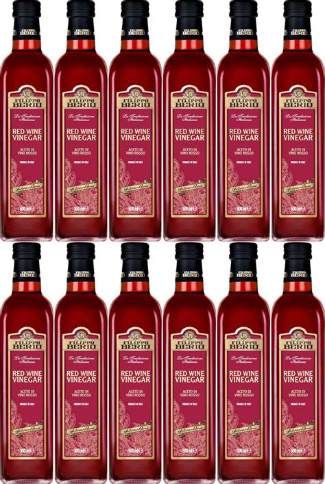 Уксус Filippo Berio винный красный 500 мл, комплект: 12 упаковок по 500 ...