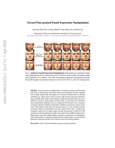 Toward Fine Grained Facial Expression Manipulation DeepAI