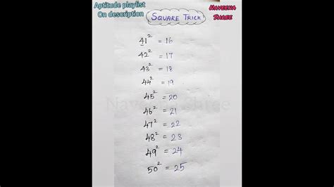 Square Short Trick Mathstrick Mathstricks Shorts Shorttrick Squares