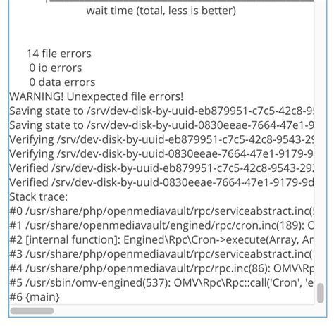 snapraid error plugins openmediavault