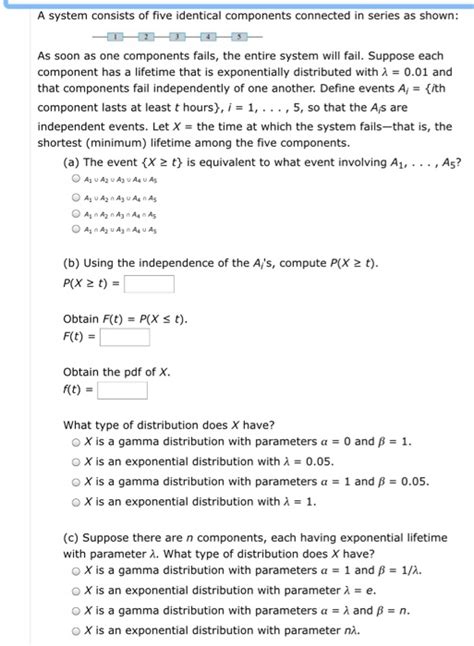 solved a system consists of five identical components