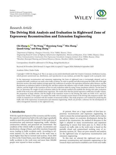 Pdf The Driving Risk Analysis And Evaluation In Rightward Zone Of