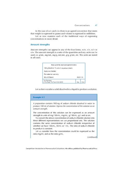 Intro To Pharm Calculations Sample Chapter