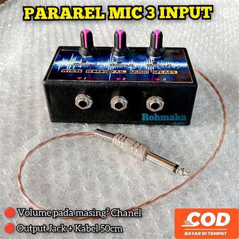 Jual Paralel Mic 3 Input Dengan Volume Penambah Input Mic Gitar