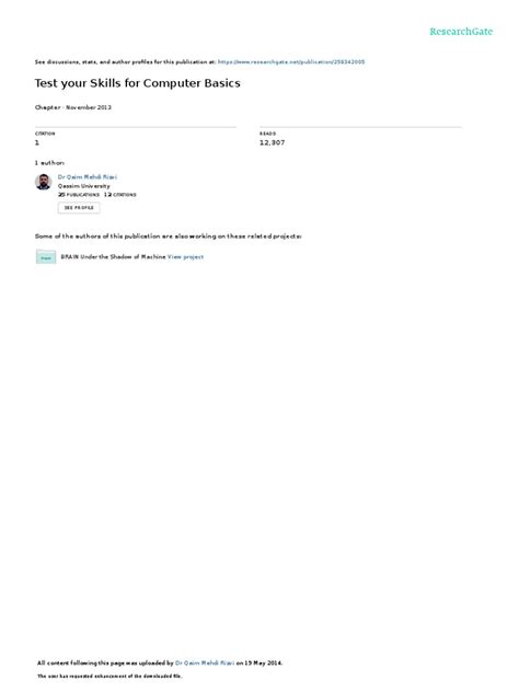 Computer Skills Test Pdf Computer Virus Personal Computers
