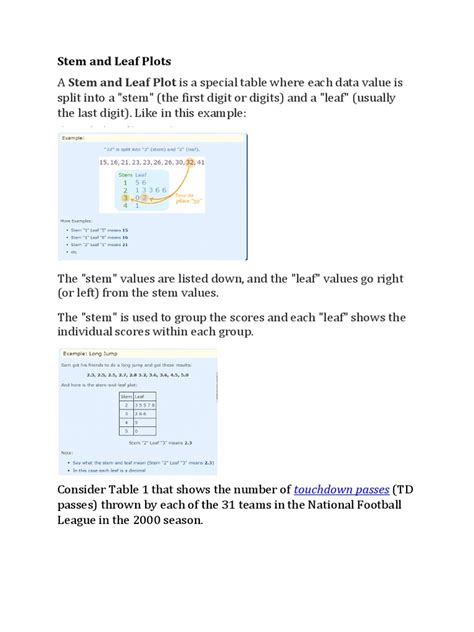 Stem And Leaf Plots Explained In 40 Characters Pdf