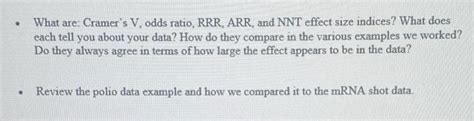 Solved What Are Cramer S V Odds Ratio RRR ARR And NNT Chegg Com