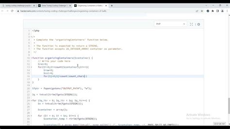 Php Turing Coding Challenge Organizing Containers Of Balls Youtube