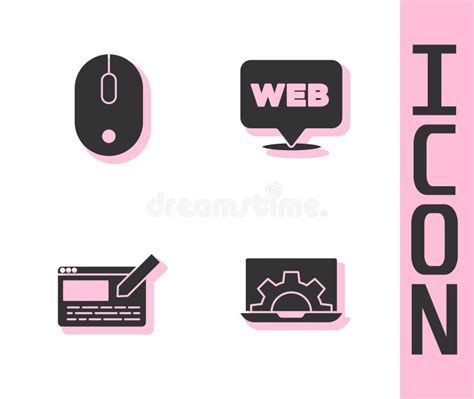 Set Web Development Computer Mouse Ui Or Ux Design And And Graphic Icon Vector Stock Vector