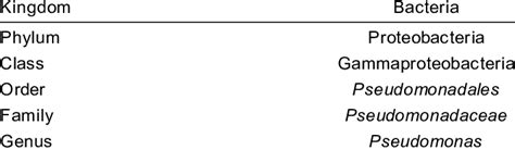 Classification Of Pseudomonas According To Integrated Taxonomic