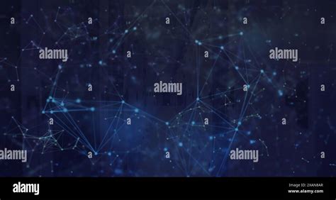 Image Of Illuminated Dots Connected With Lines Forming Geometric Shape