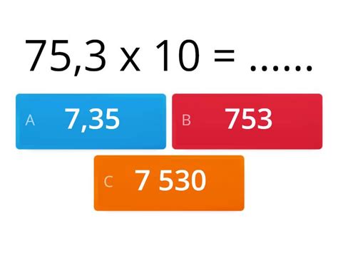 moltiplicazioni per 10 100 1000 quiz