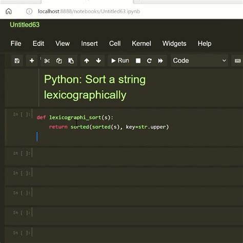 Python Sort A String Lexicographically Shorts Youtube