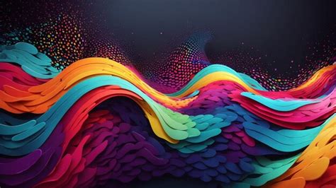 Premium Ai Image Abstract Colorful Technology Dotted Wave Background