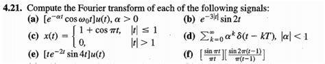 Solved How Do I Do The Fourier Transform For Part F On This