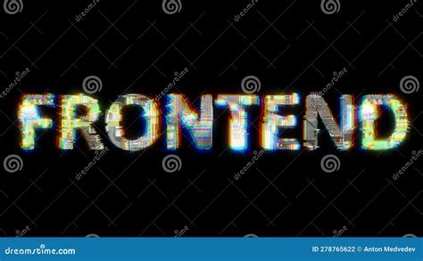 Glitch And Chromatic Aberrations Cybernetical Text Frontend On Black
