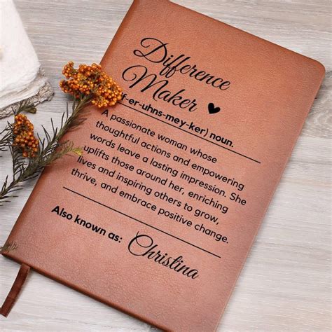 Personalized Difference Maker Journal Custom Difference Maker T