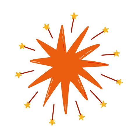 Cute Hand Drawn Exploding Star With Twinkles Clipart In Simple Cartoon