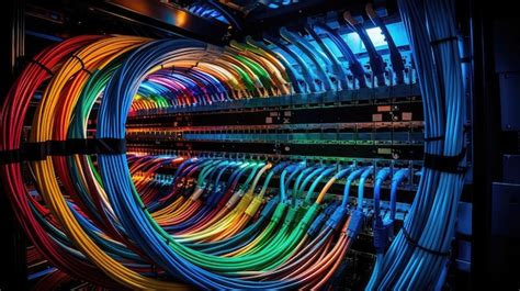 Fiber Cabling Network Premium Ai Generated Image