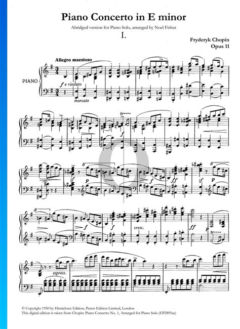 Piano Concerto No 1 In E Minor Op 11 1 Allegro Maestoso Abridged