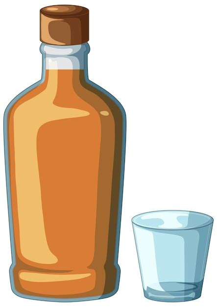 Whiskey Bottle And Glass Vector Illustration Gratis Vector