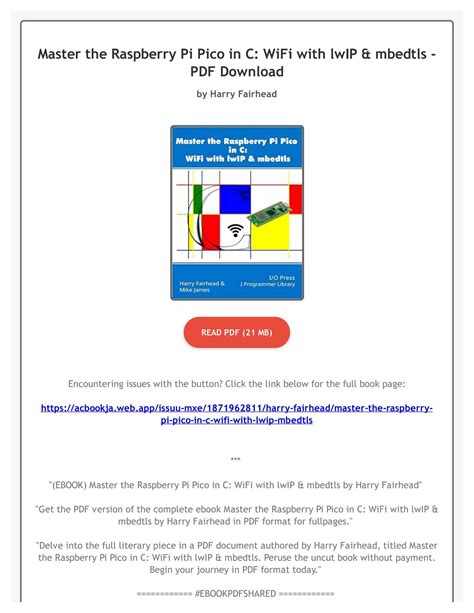 Ebook Master The Raspberry Pi Pico In C Wifi With Lwip And Mbedtls By