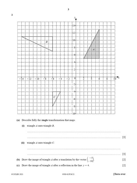 Igcse 2021 Transformation Pdf Shape Mathematical Physics