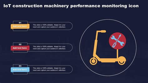 Iot Construction Machinery Performance Monitoring Icon Ppt Sample