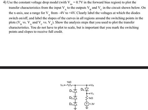 SOLVED Use The Constant Voltage Drop Model With Vd V In The Forward Bias Region To Plot