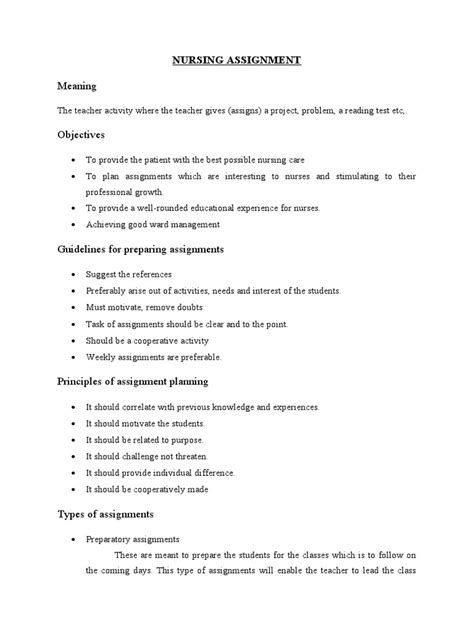 Nursing Assignment Pdf Nursing Teachers