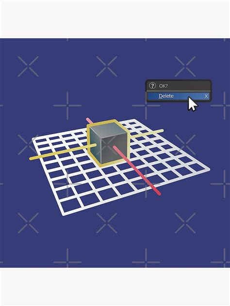blender delete default cube poster for sale by senisuram redbubble