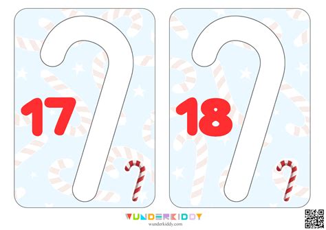 Free Printable Candy Cane Stripe Counting Cards For Preschool