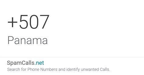 Country Code 507 Phone Calls From Panama