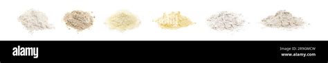 Different Types Of Flour On White Background Collage Design Stock Photo Alamy