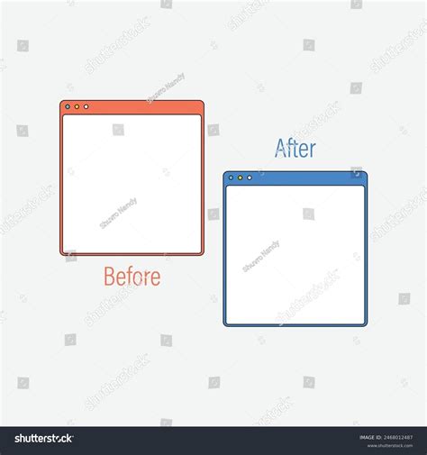 before after template comparison frames vector stock vector royalty