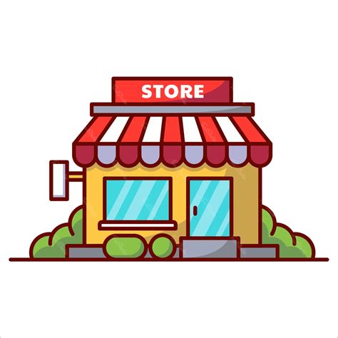 Flat Design Storefront Illustration Vector File Illustrator Premium