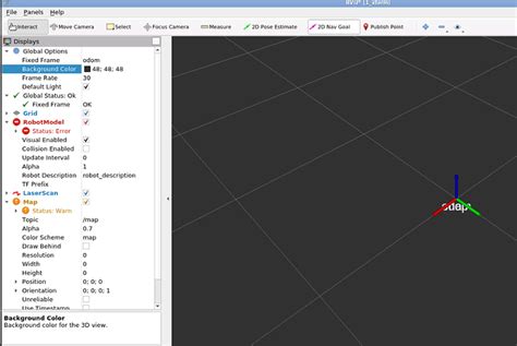 Model And Map Not Showing In Rviz Step Generate A Map Of The Environment Rosds Support